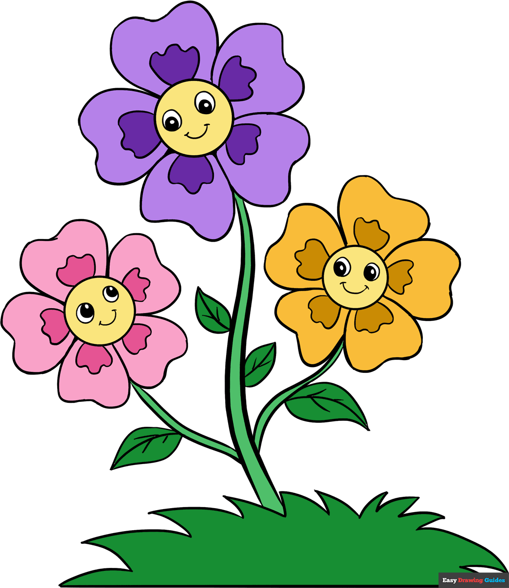 Drawing Flowers Step By Pdf Best Flower Site