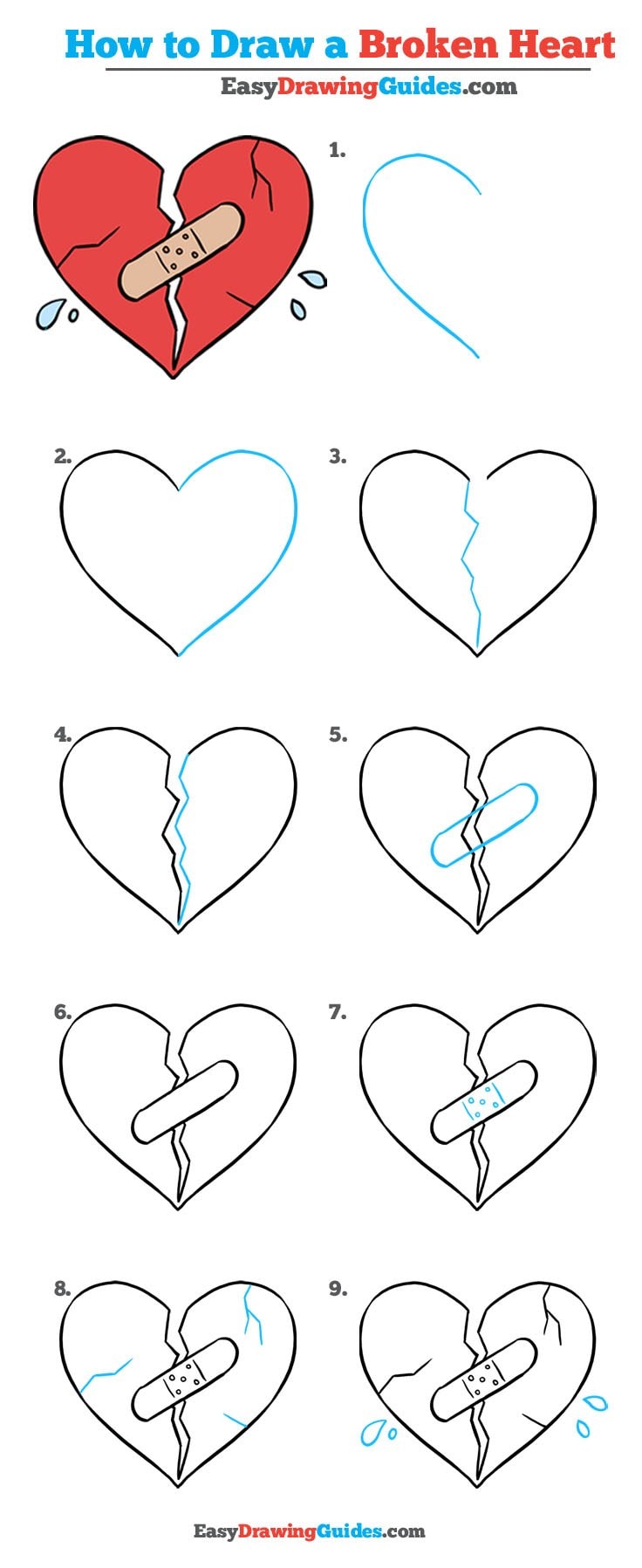 How To Draw A Broken Heart Really Easy Drawing Tutorial