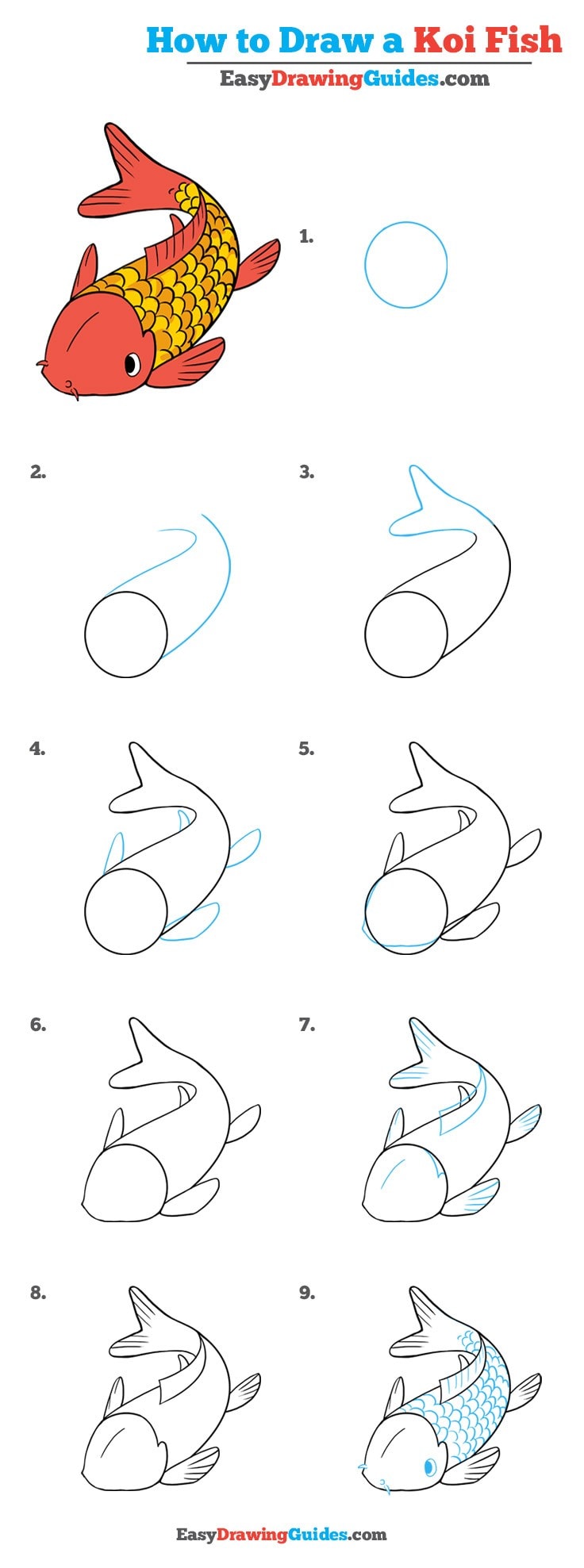 How To Draw A Koi Fish Really Easy Drawing Tutorial