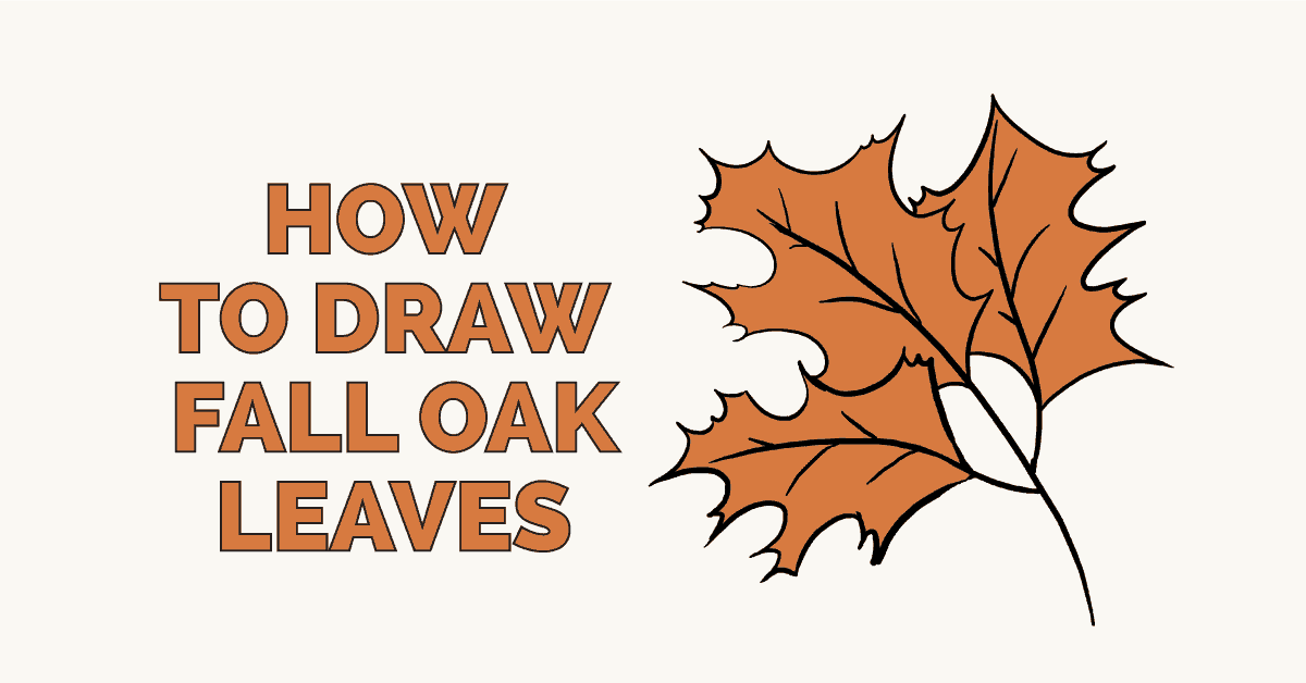 Easy Drawing Guides How To Draw Fall Oak Leaves