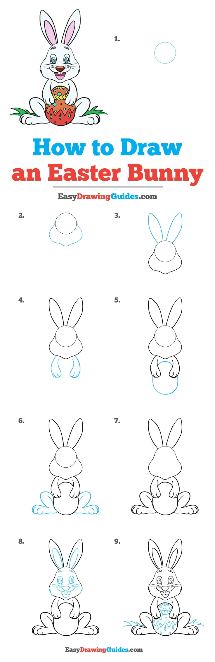 How To Draw An Easter Bunny Really Easy Drawing Tutorial