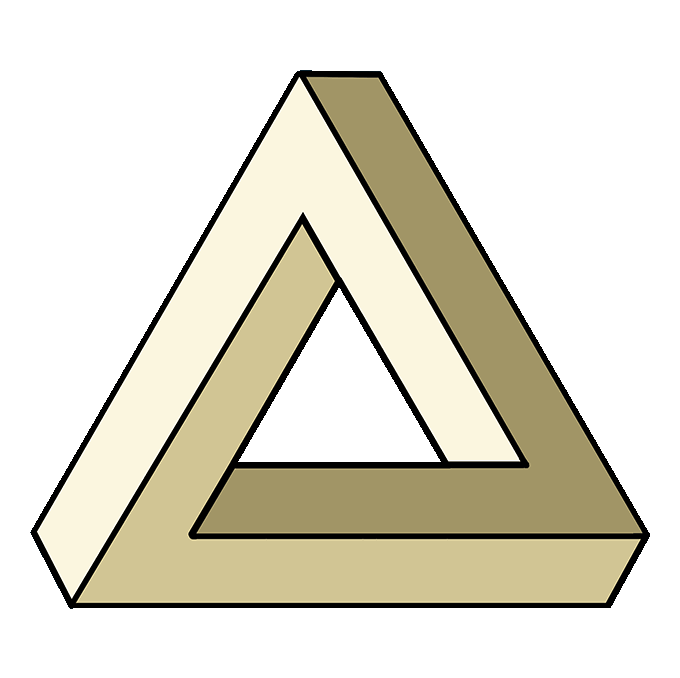 How To Draw The Impossible Triangle Really Easy Drawing Tutorial