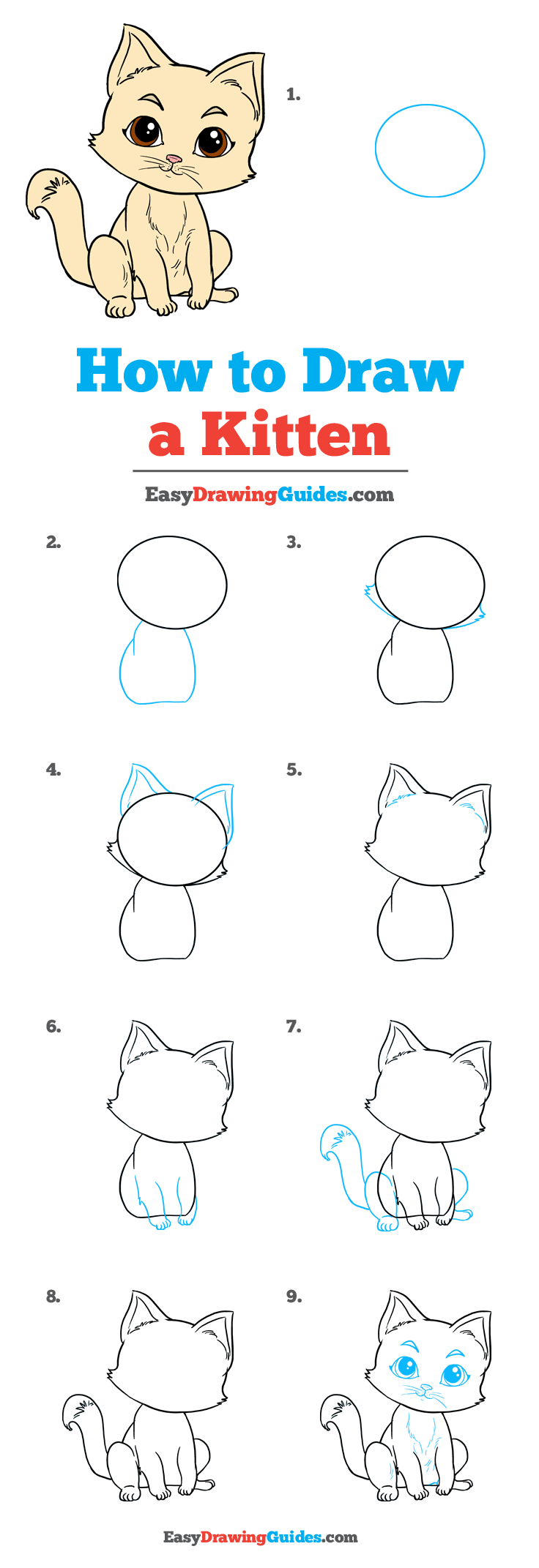 How To Draw Kitten Really Easy Drawing Tutorial