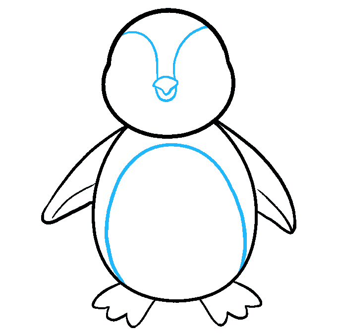 How To Draw A Emperor Penguin Step By Step