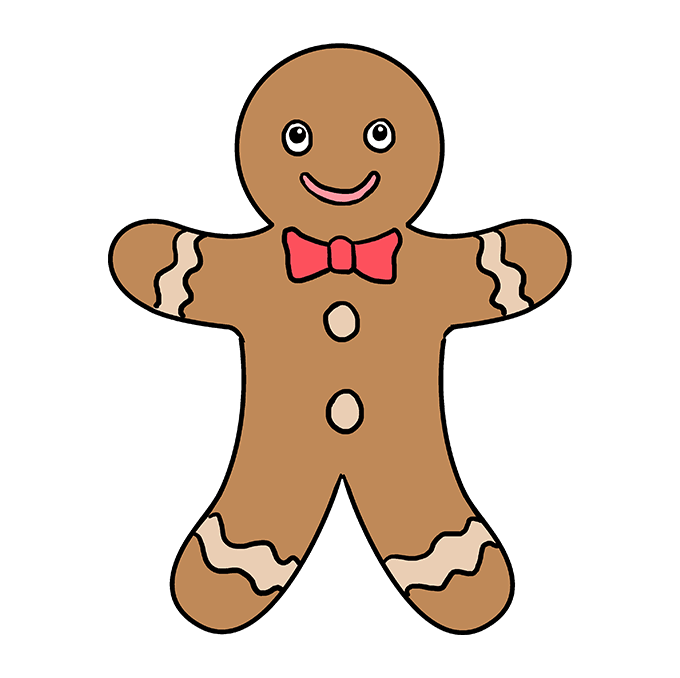 How To Draw A Gingerbread Man Really Easy Drawing Tutorial
