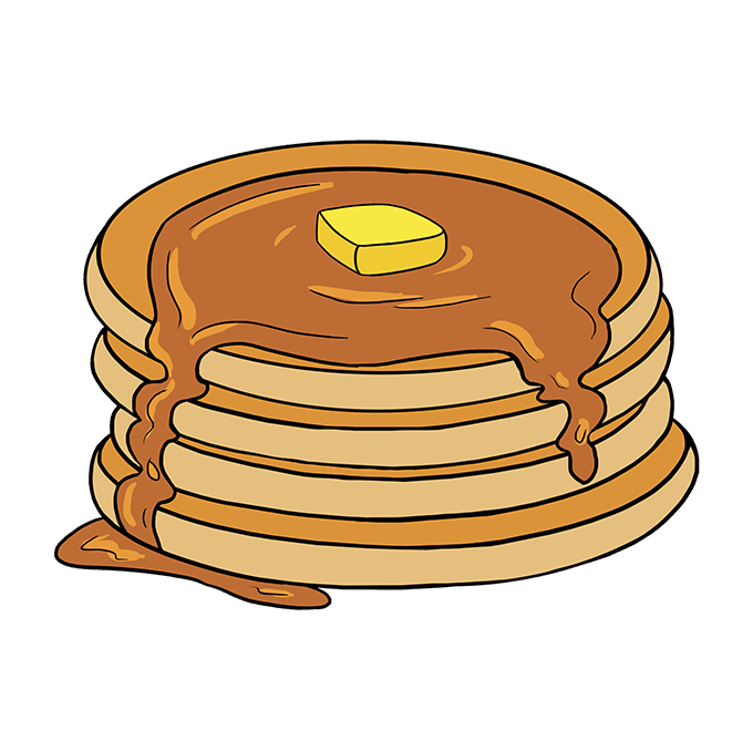 How To Draw Pancakes Really Easy Drawing Tutorial