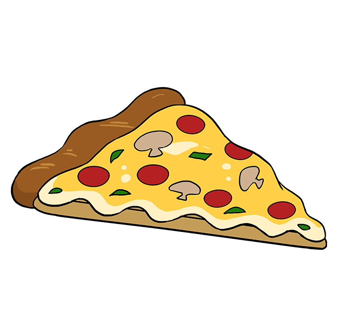 How To Draw A Pizza Really Easy Drawing Tutorial