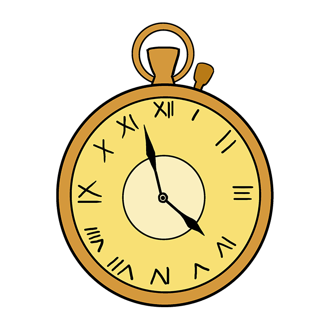 How To Draw A Pocket Watch Really Easy Drawing Tutorial