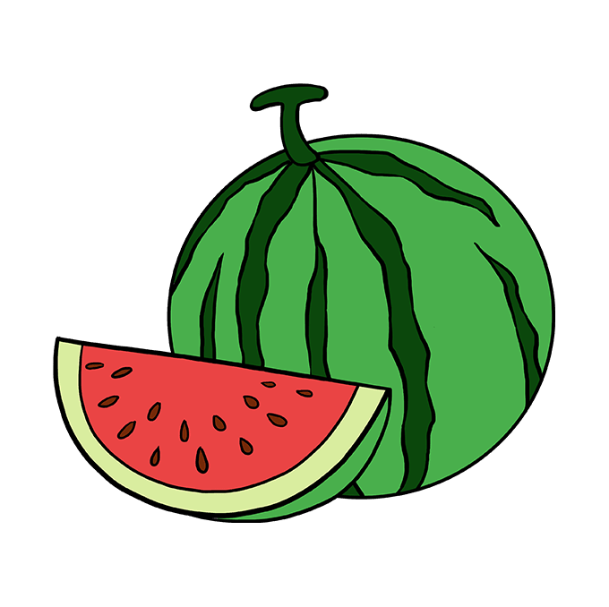 How To Draw A Watermelon Really Easy Drawing Tutorial