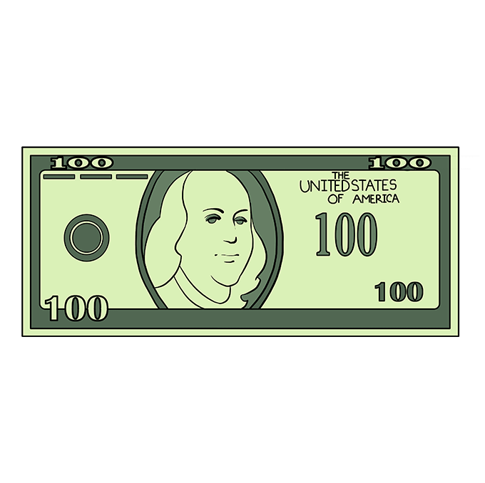 How To Draw A Dollar Bill Really Easy Drawing Tutorial