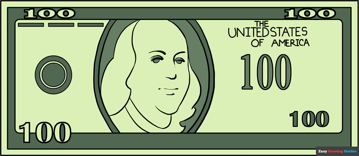 How To Draw A Dollar Bill Really Easy Drawing Tutorial