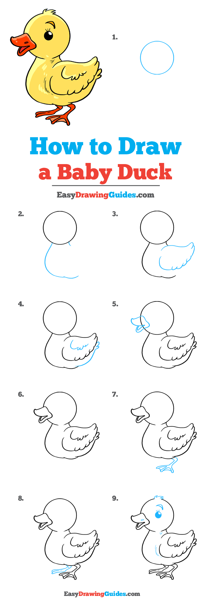 How To Draw A Baby Duck Really Easy Drawing Tutorial
