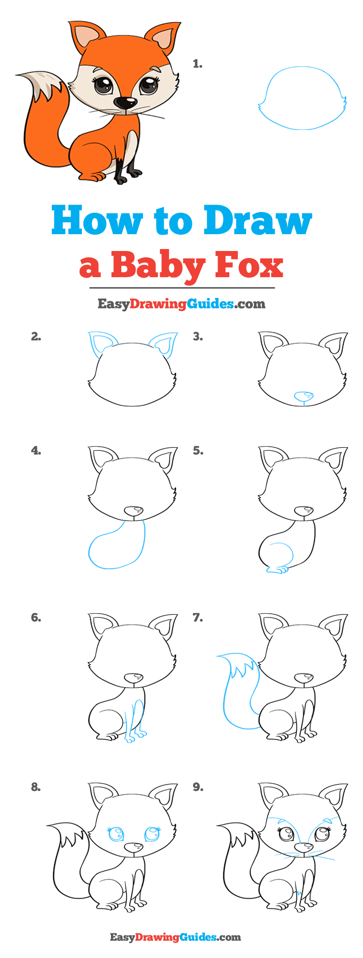 How To Draw A Baby Fox Really Easy Drawing Tutorial