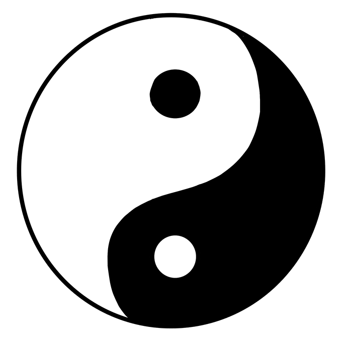 How To Draw The Yin Yang Symbol Really Easy Drawing Tutorial