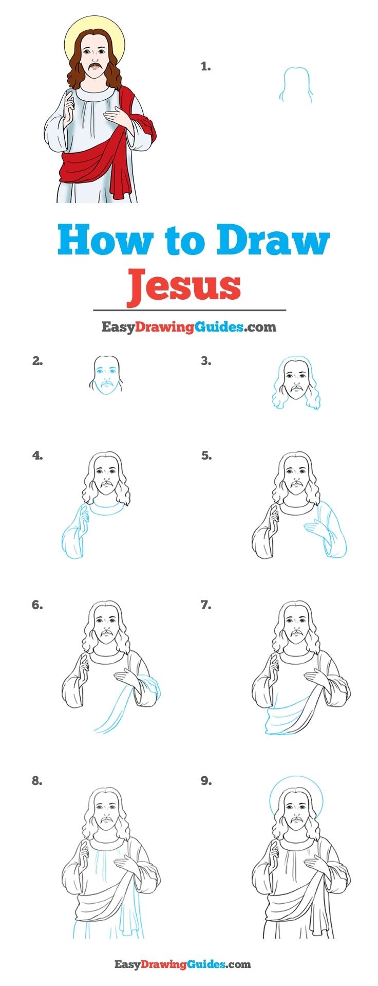 How To Draw Jesus Really Easy Drawing Tutorial