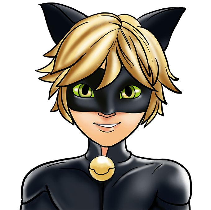 How To Draw Cat Noir From Miraculous Really Easy Drawing Tutorial