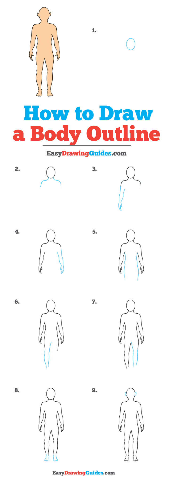 How To Draw A Body Outline Really Easy Drawing Tutorial