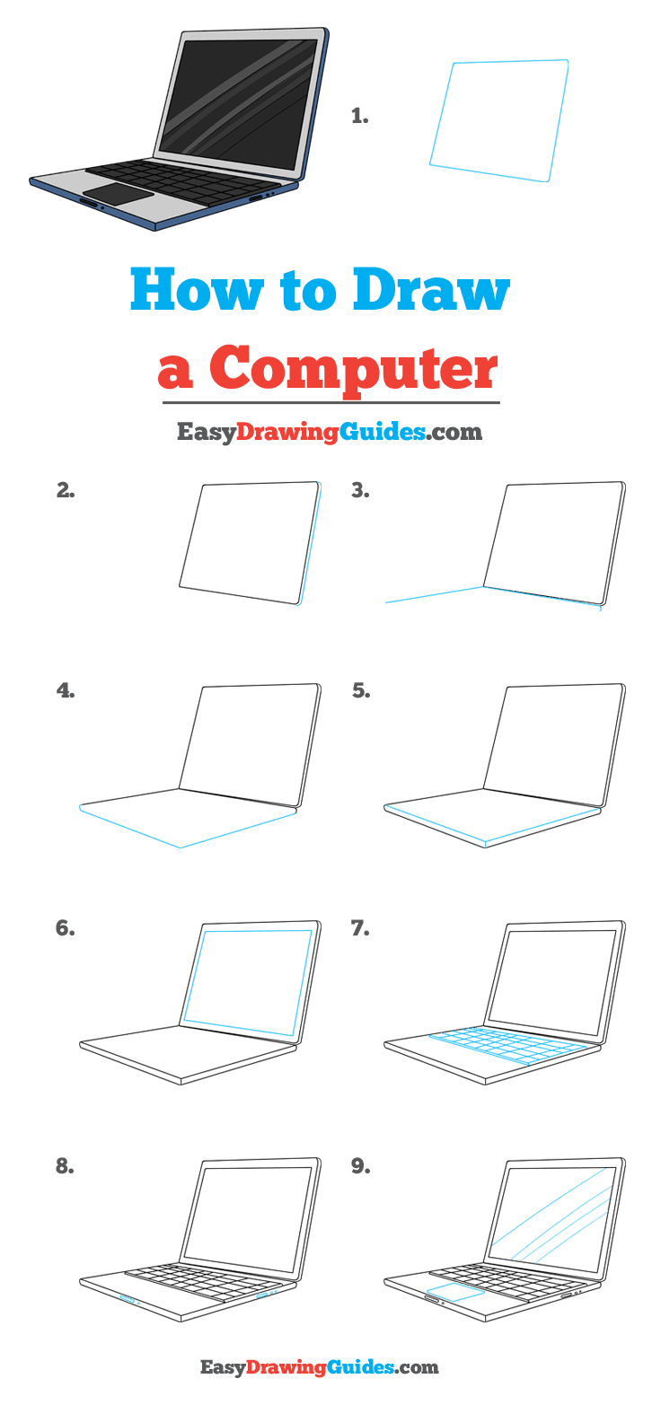 How To Draw A Computer Easy Step By Step How To Draw A Computer Easy Step By Step