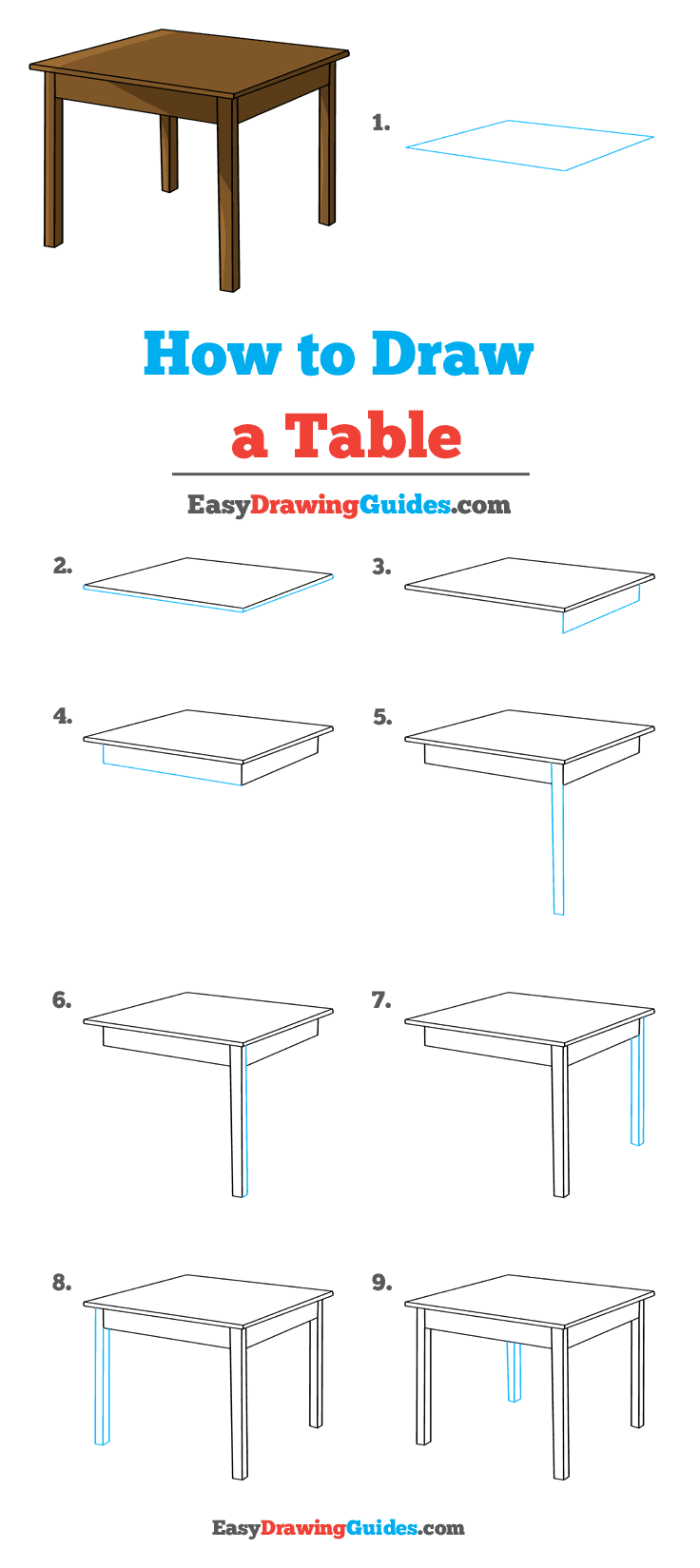 How To Draw A Table Really Easy Drawing Tutorial