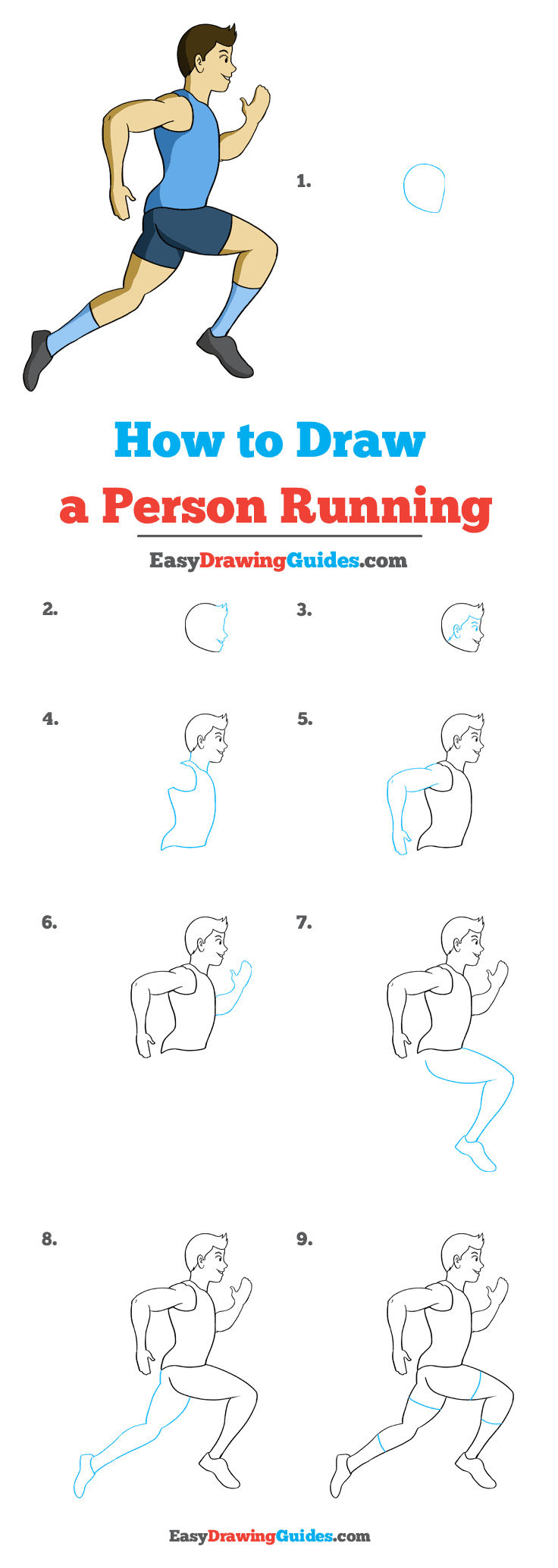How To Draw A Person Running Really Easy Drawing Tutorial