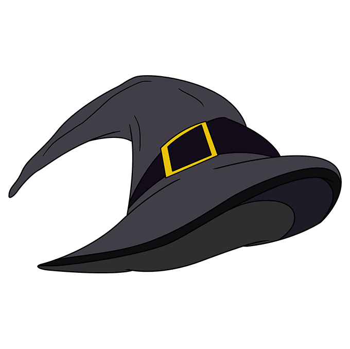 How To Draw A Witch Hat Really Easy Drawing Tutorial