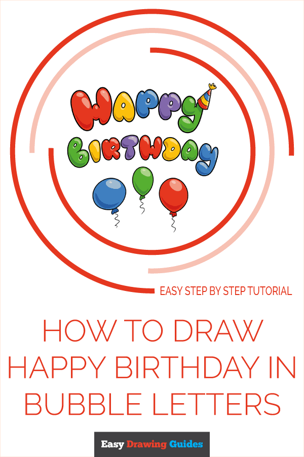 How To Write Happy Birthday In Bubble Balloon Letters How To Draw