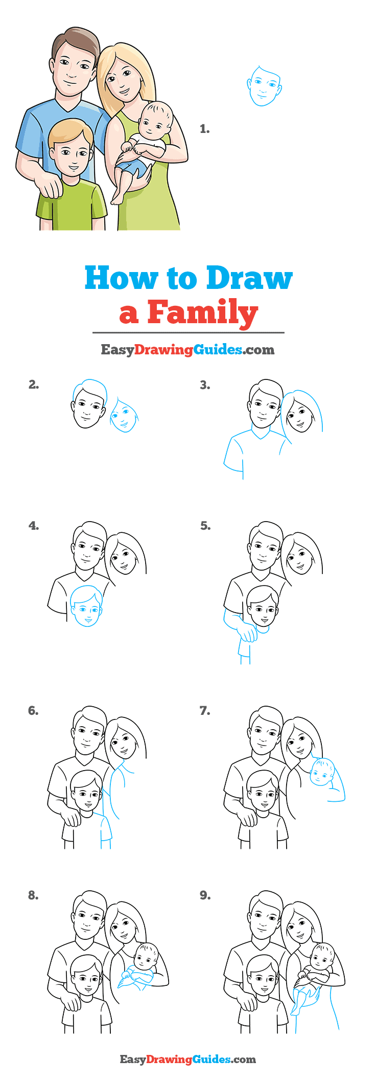 How To Draw A Family Really Easy Drawing Tutorial