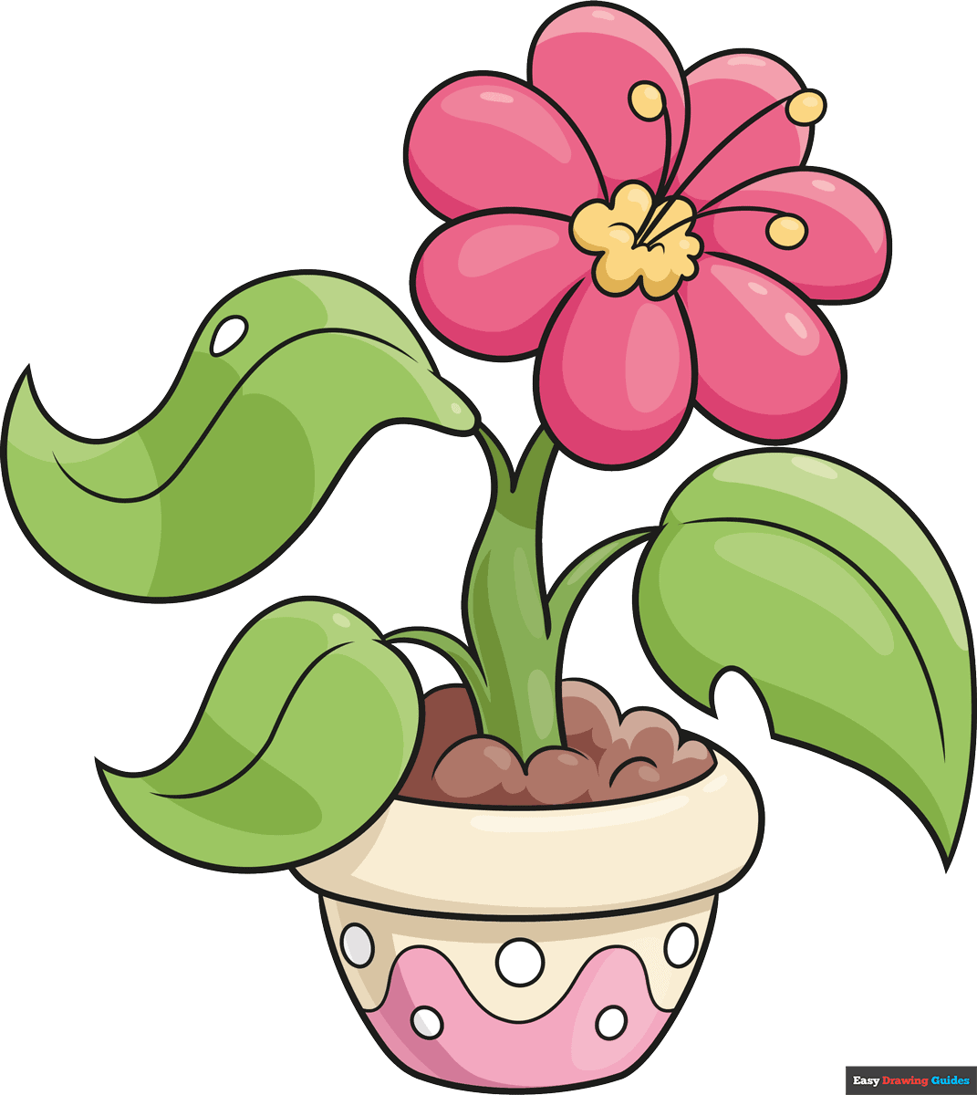 How To Draw A Potted Plant Really Easy Drawing Tutorial