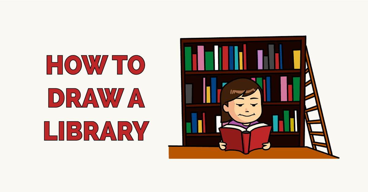 How To Draw A Library Really Easy Drawing Tutorial