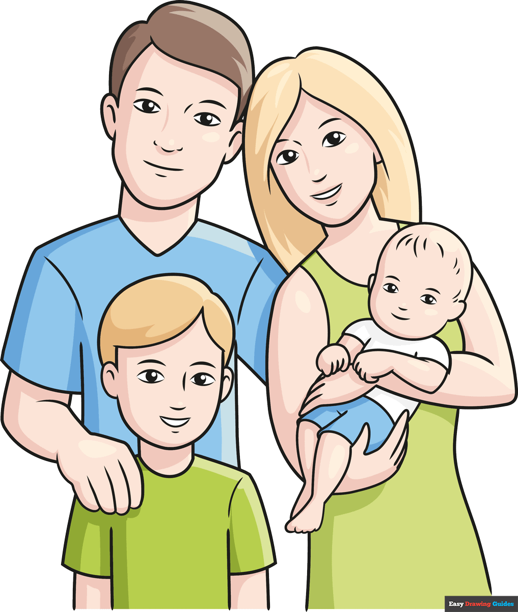 How To Draw A Family Really Easy Drawing Tutorial