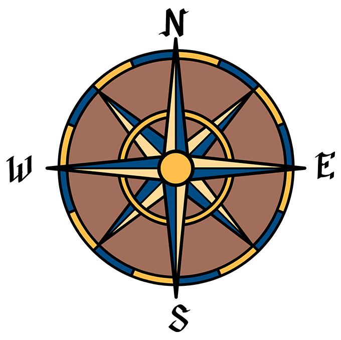 How To Draw A Compass Rose Really Easy Drawing Tutorial