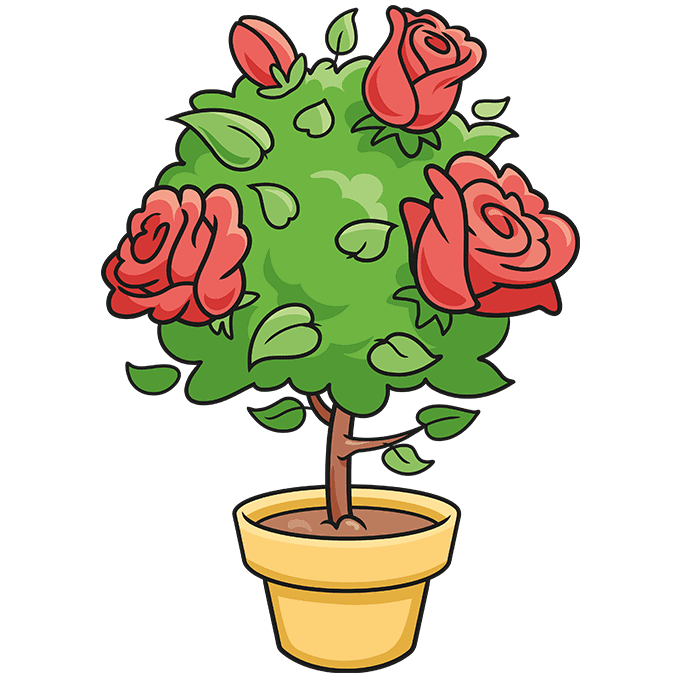 How To Draw A Rose Bush Really Easy Drawing Tutorial How To Draw A Rose Bush Really Easy Drawing Tutorial