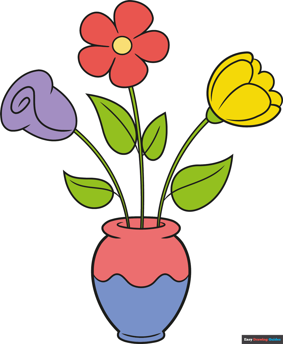 Flowers Drawing Vase