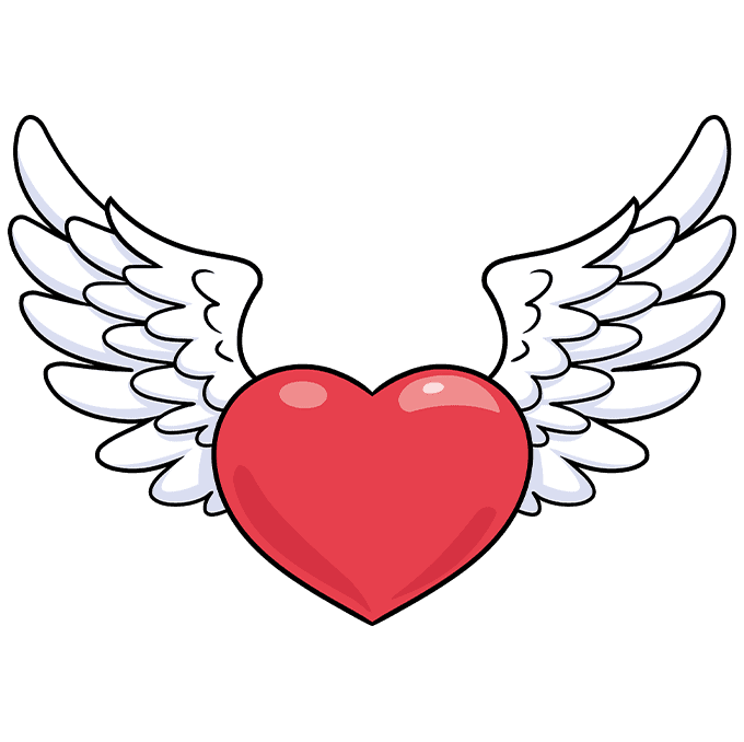 How To Draw A Heart With Wings Really Easy Drawing Tutorial