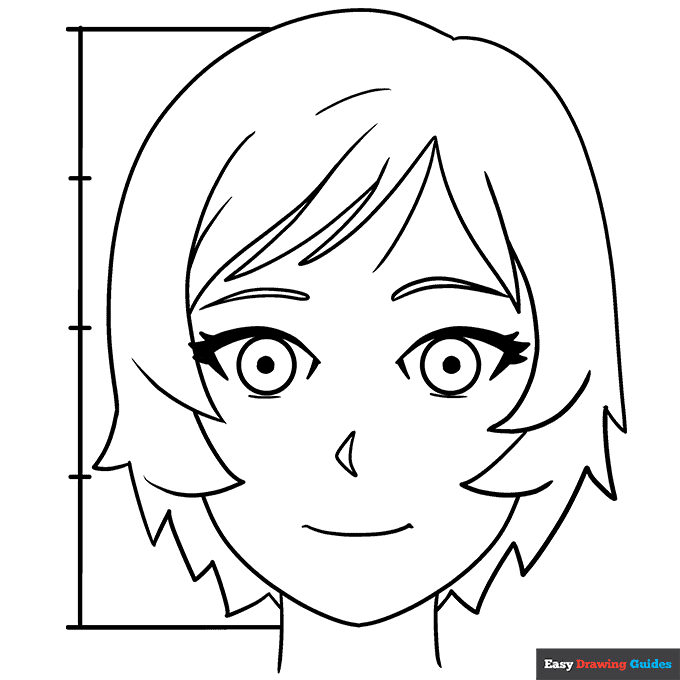 How To Draw An Anime Head And Face In Front View Easy Step By Step