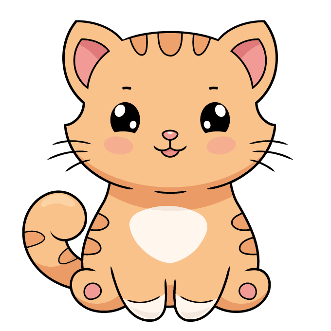 How To Draw A Cute Cartoon Cat Easy Drawing Guides