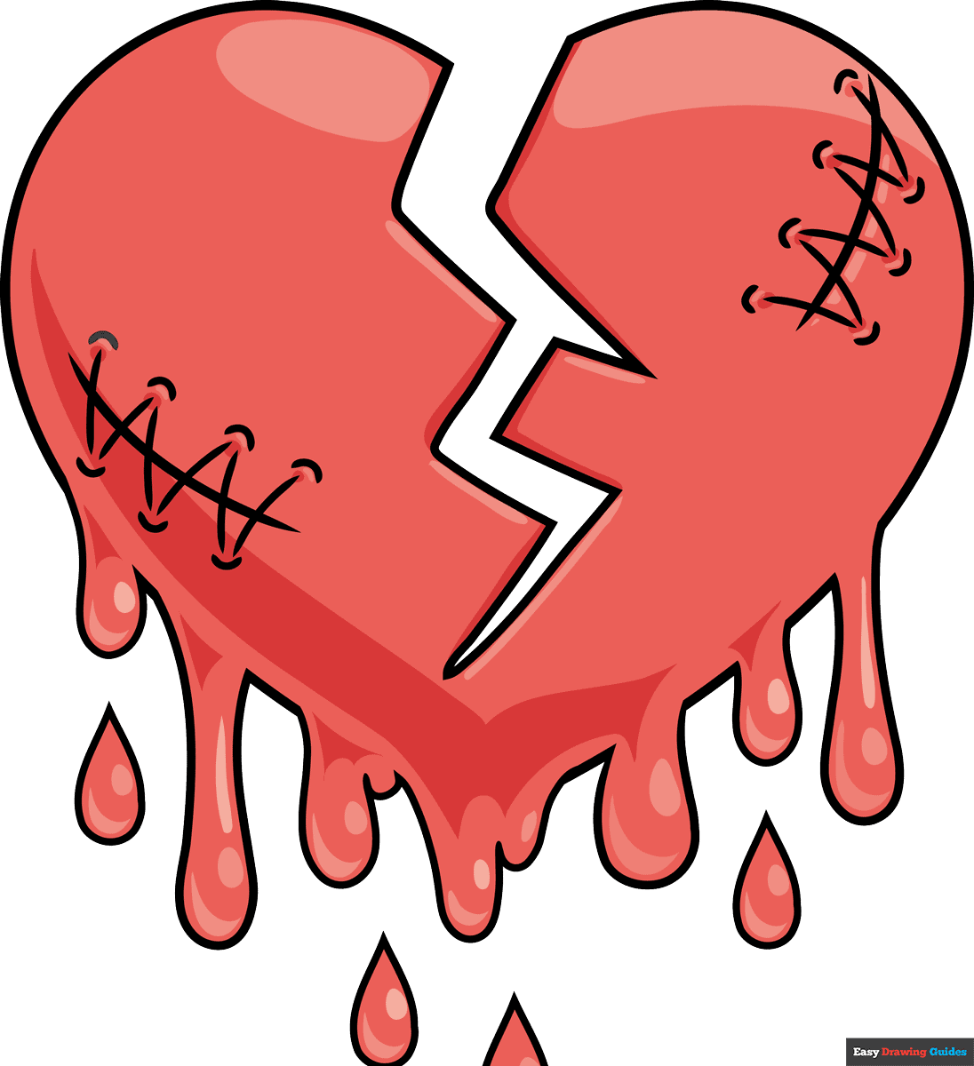 How To Draw A Bleeding Heart Really Easy Drawing Tutorial