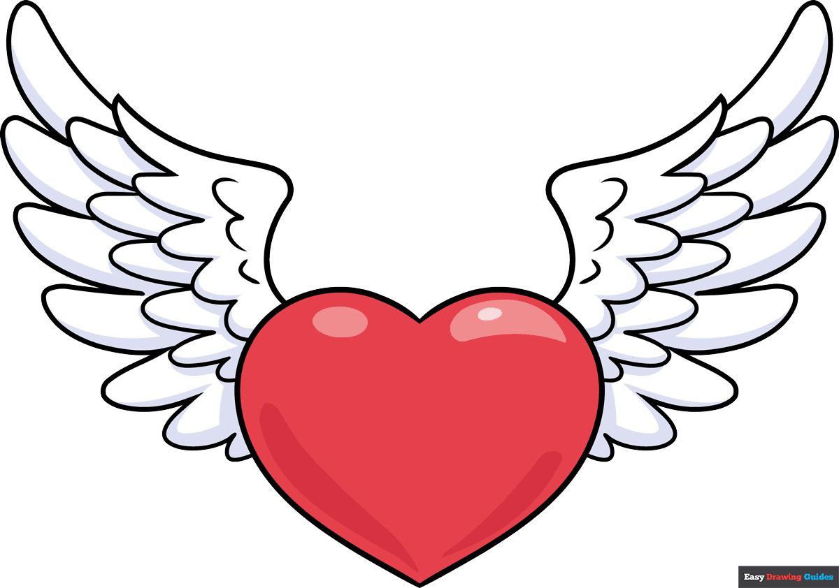 How To Draw A Heart With Wings Really Easy Drawing Tutorial