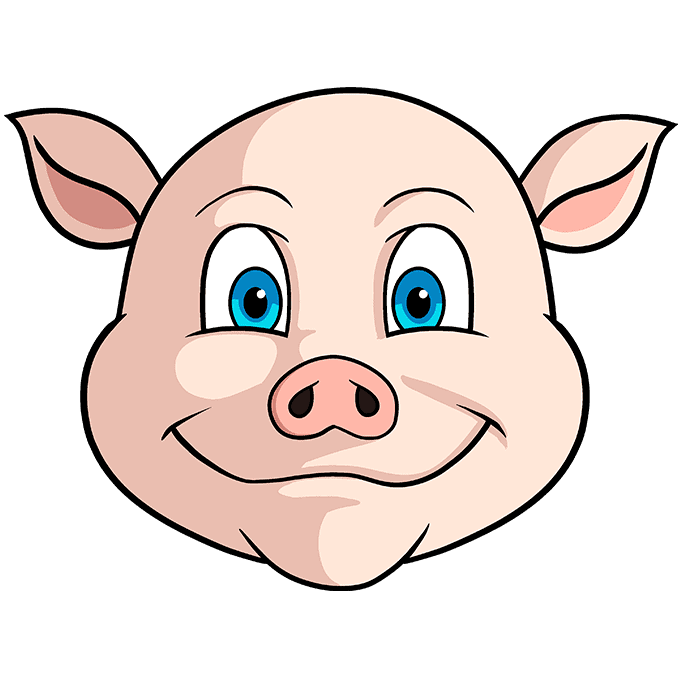How To Draw A Pig Face Really Easy Drawing Tutorial