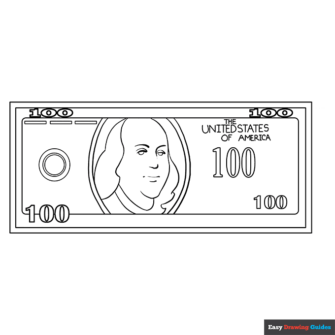 Dollar Bill Coloring Page Easy Drawing Guides