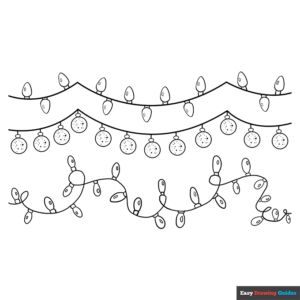 Christmas Lights Coloring Page | Easy Drawing Guides