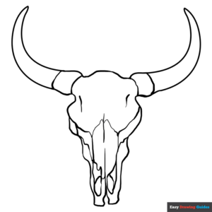 How To Draw A Bull Skull Really Easy Drawing Tutorial