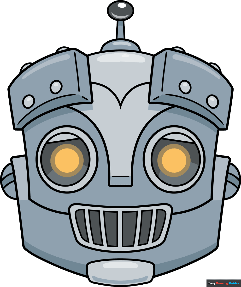 How To Draw An Easy Robot Face Really Easy Drawing Tutorial
