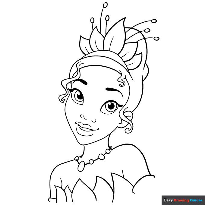 Tiana from the Princess and the Frog Coloring Page | Easy Drawing Guides Tiana from the Princess and the Frog Coloring Page | Easy Drawing Guides