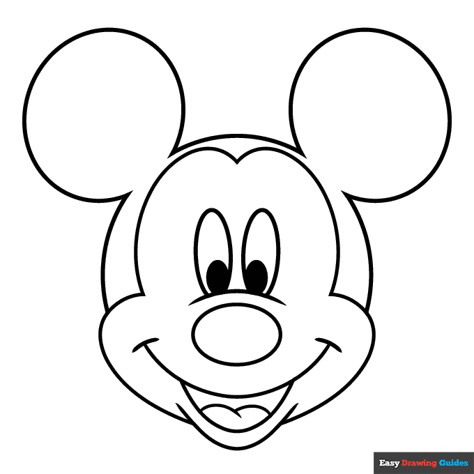 Mickey Mouse Face Coloring Sheet