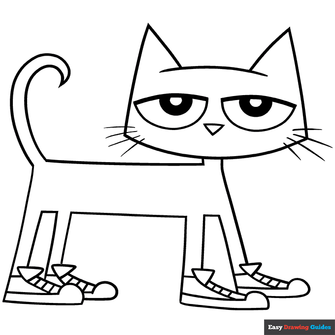 Pete The Cat Coloring Page Easy Drawing Guides Pete The Cat Coloring Page Easy Drawing Guides
