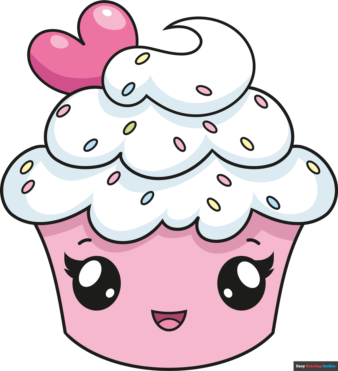 How To Draw A Cute Cupcake Really Easy Drawing Tutorial