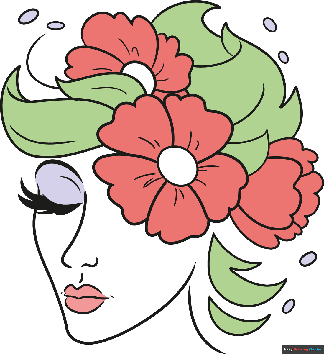 How To Draw A Flower Face Really Easy Drawing Tutorial