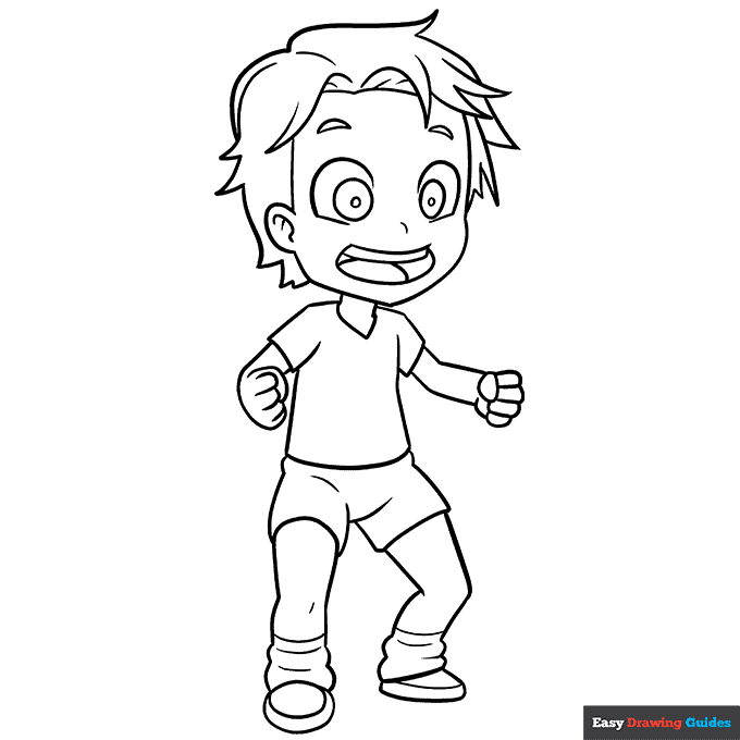 Anime Little Boy Body Coloring Page Easy Drawing Guides