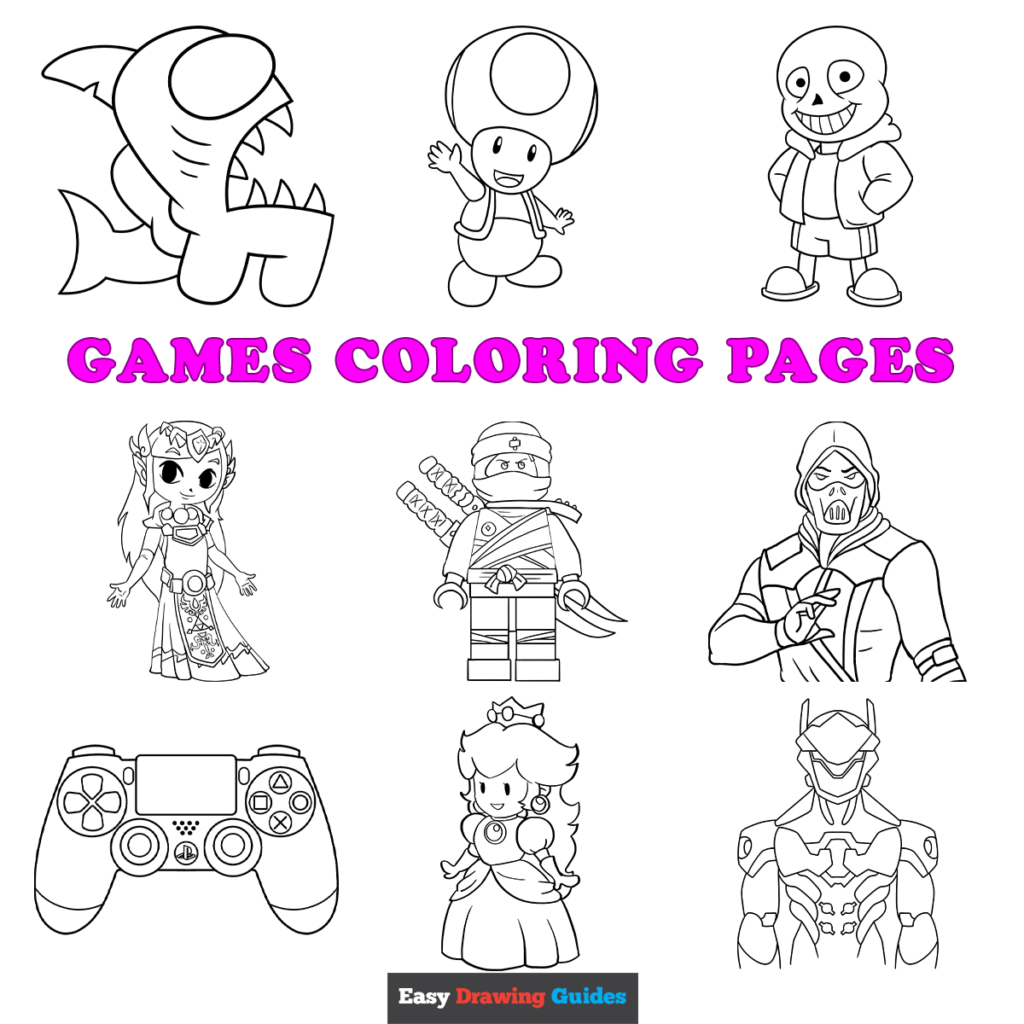 Coloring Pages Game Games Video Colouring Uno Board Cards Tic Tac Toe